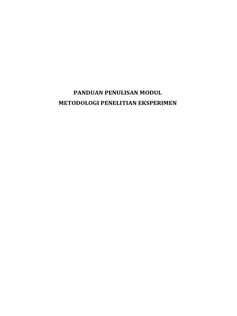 Panduan Penulisan Modul Eksperimen | PDF