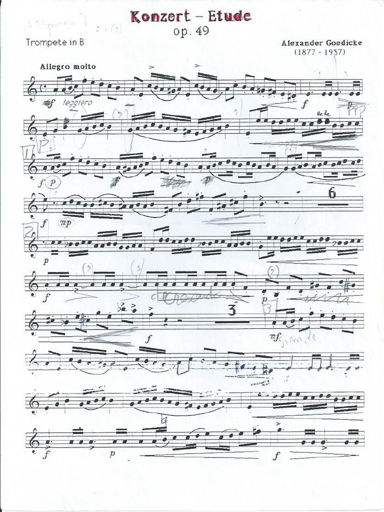 A. Goedicke - Concert Study Op. 49 Trompeta en Sib | PDF