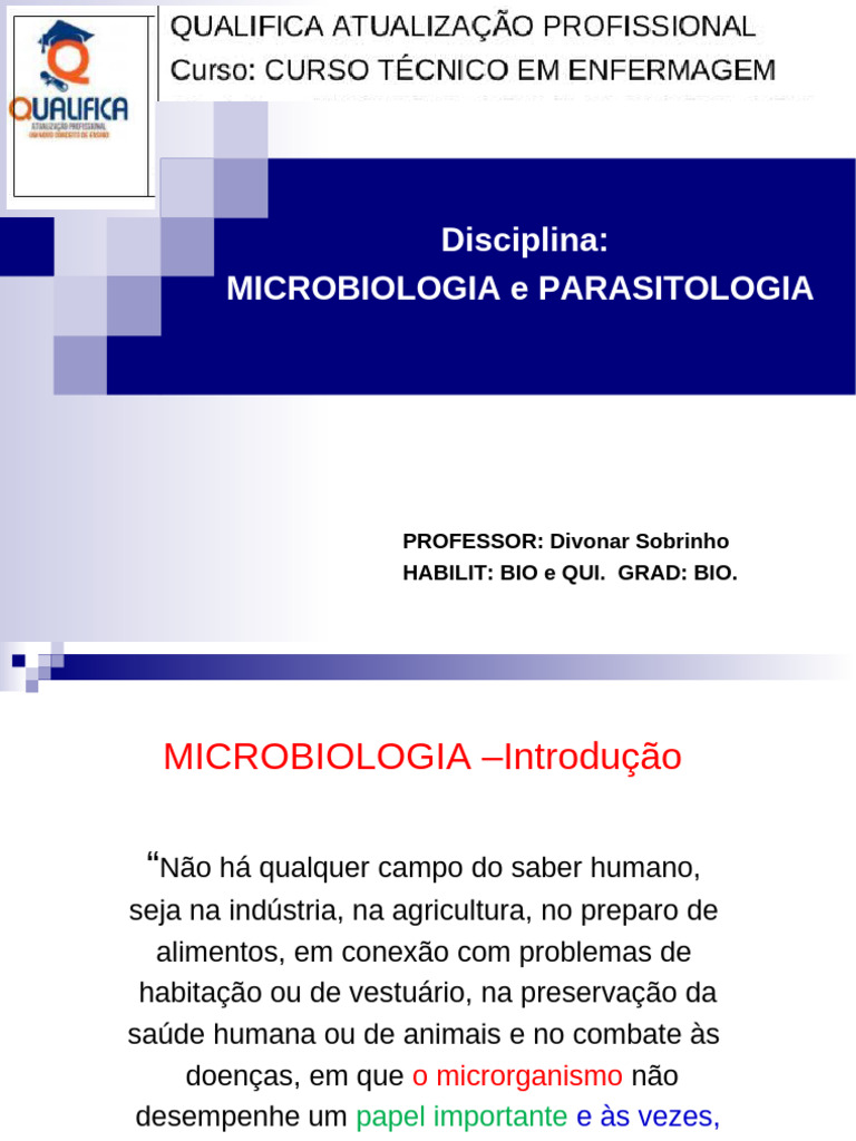 Microbiologia Aula 1º Qualifica | PDF