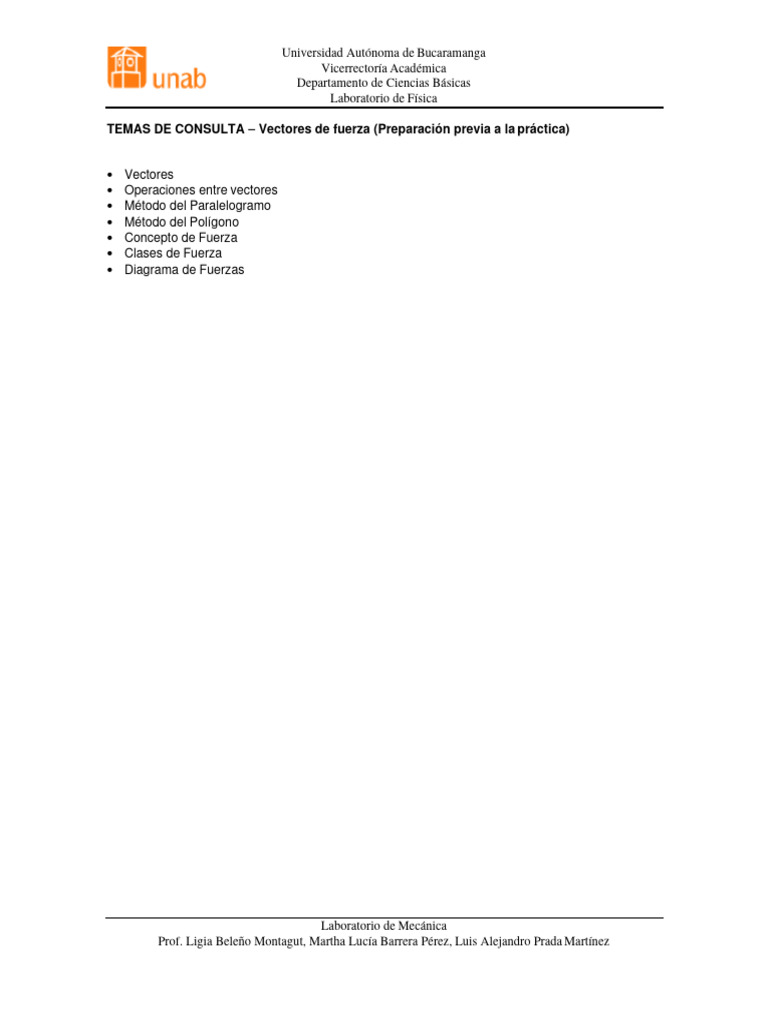 4 Guía Lab Mecánica Vectores de Fuerza | PDF | Vector Euclidiano | Fuerza