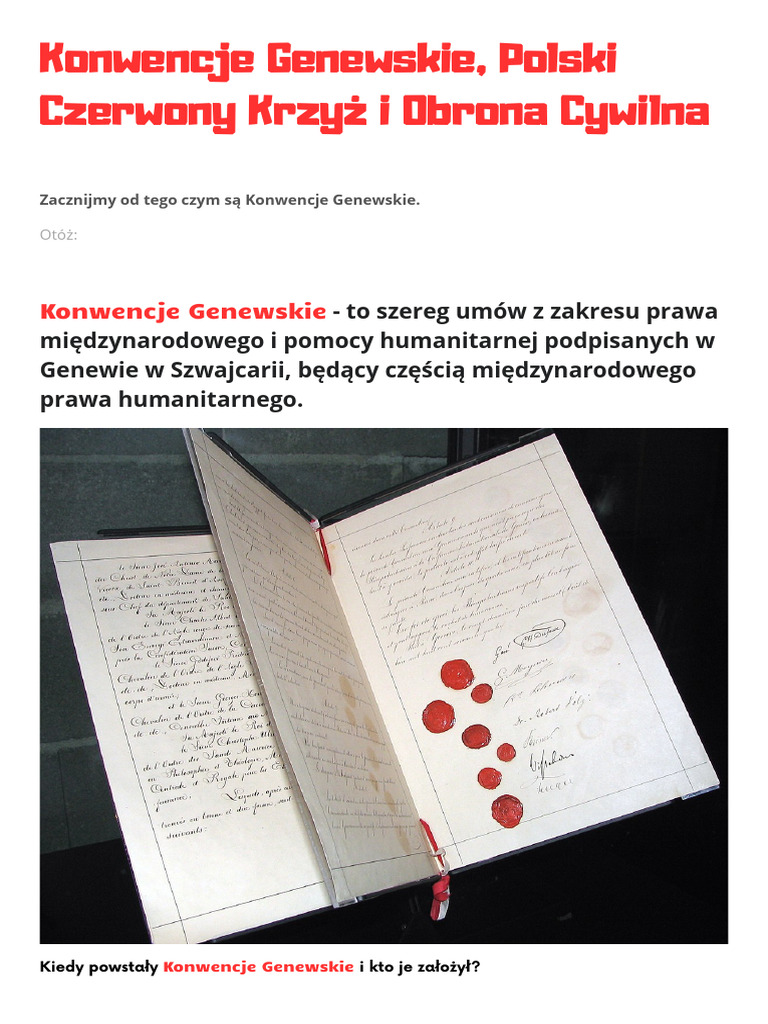 Konwencje Genewskie | PDF