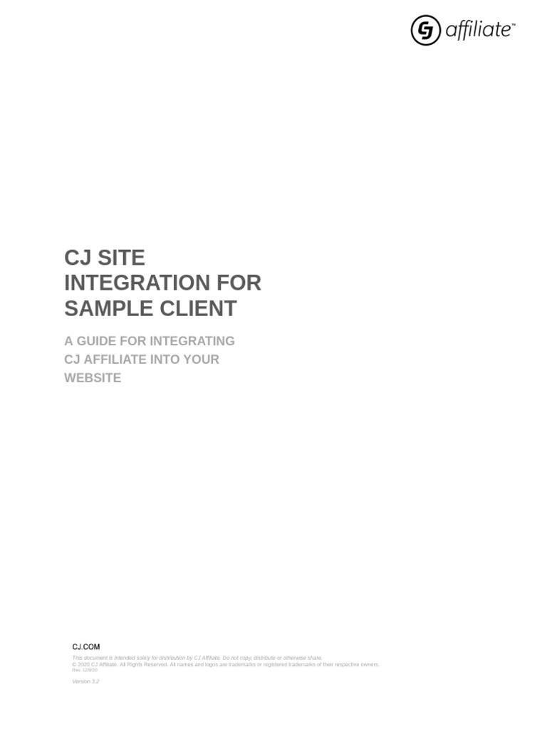 CJ Affiliate Integration Guide | PDF | Http Cookie | Proxy Server