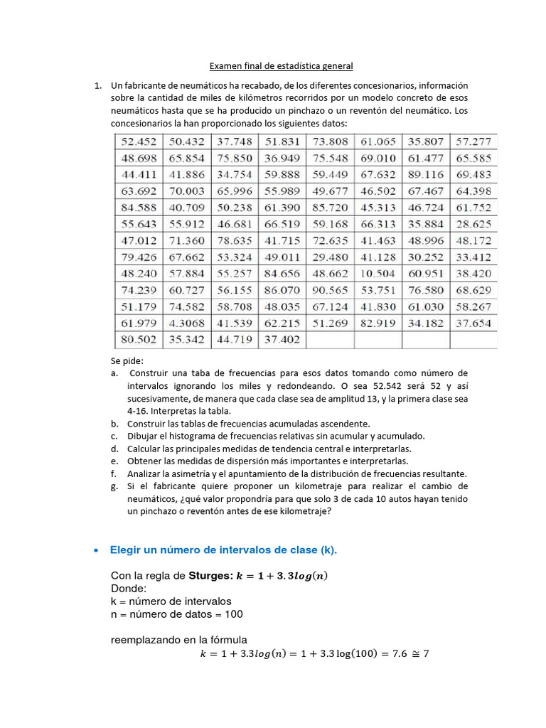 Examen de Estadistica - PDF D) Final | PDF | Métodos y materiales de enseñanza