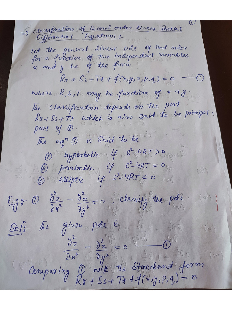 Classification of 2nd Order Linear PDE | PDF