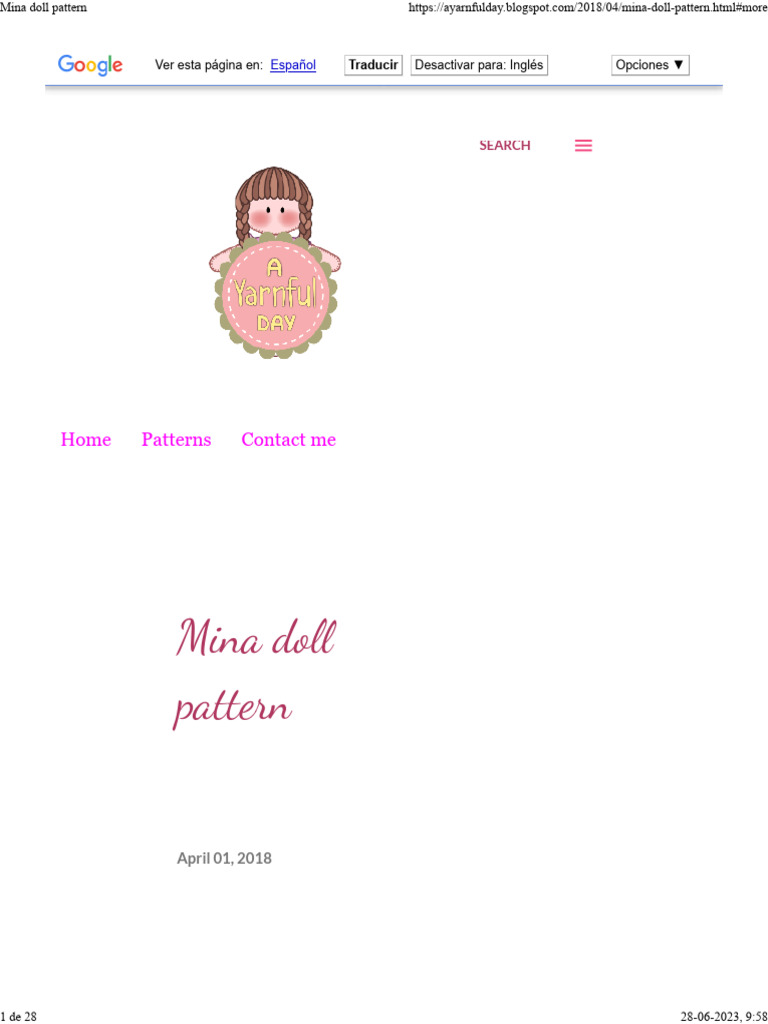 Mina Doll Pattern | PDF