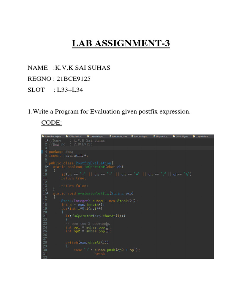 Assignment-3 - DSA (21BCE9125) | PDF | Computer Programming | Software Engineering
