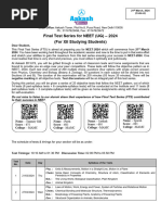 Aakash NEET 2024 Final Test Series | PDF | Chemistry | Applied And ...