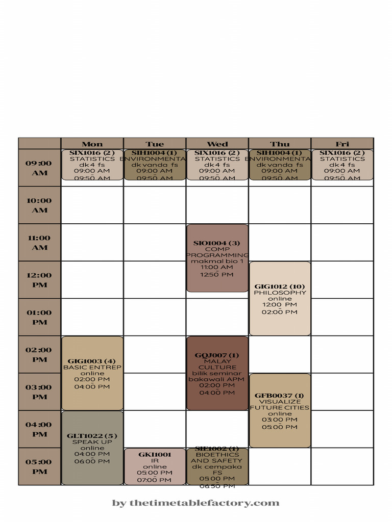 Timetable 3 | PDF