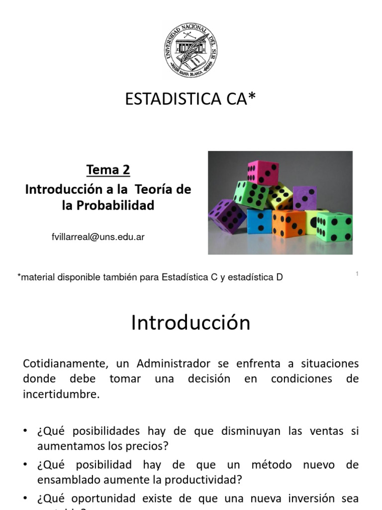 Tema 2 - Clase PROBABILIDAD | Descargar gratis PDF | Probabilidad | Aleatoriedad