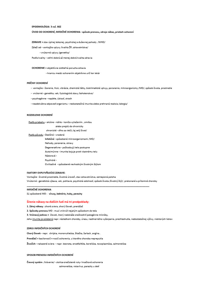 Ã Vod Do Infekä Nã CH Ochorenã 3.roä 2 | PDF