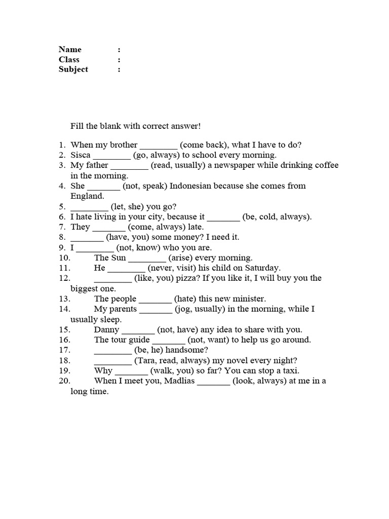 Mixed Tenses Exercises Worksheet | PDF