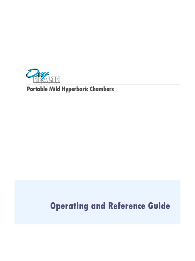 Oxyhealth Manual - Hyperbaric Chambers | PDF | Technology & Engineering