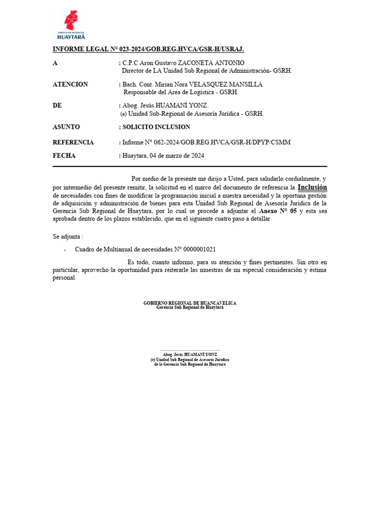Solicitud de Inclusión de Necesidades GSRH | PDF