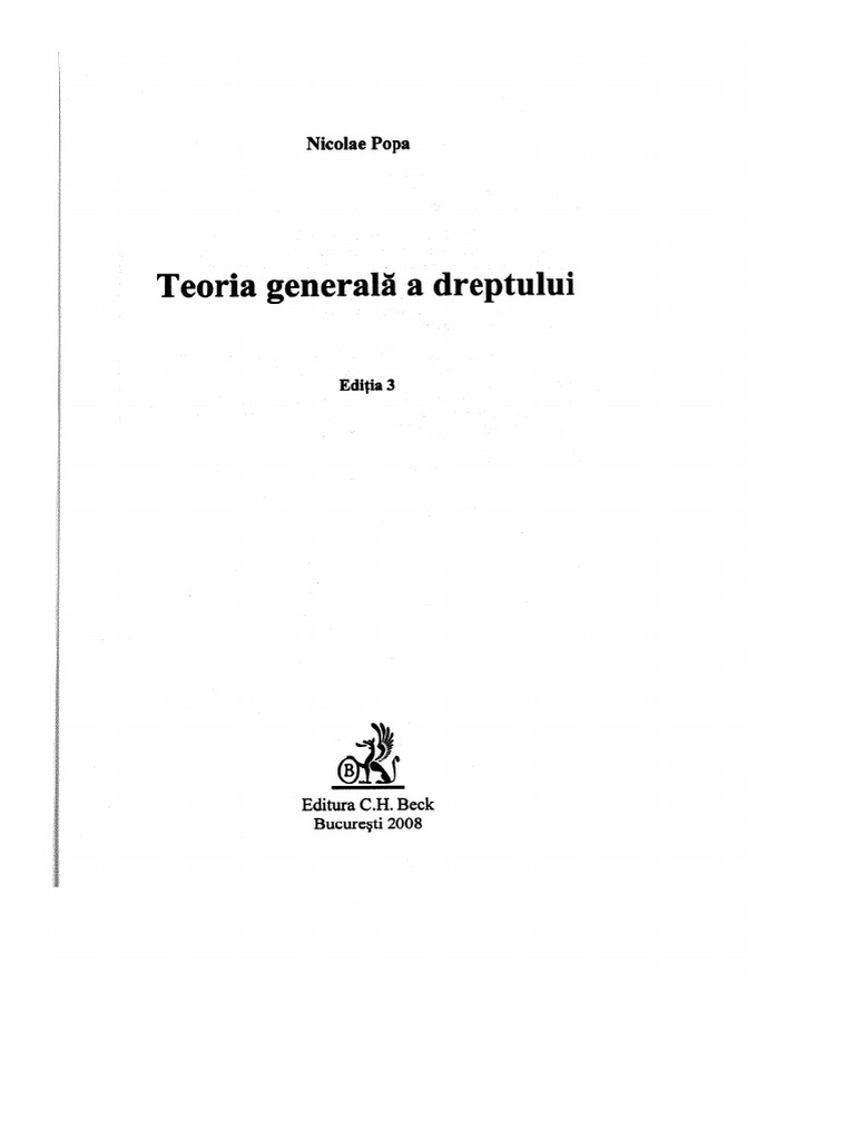 Teoria Generală a Dreptului_Nicolae Popa | PDF