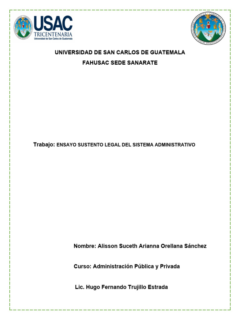 Ensayo de Lic Hugo Fernando Trujillo | PDF | Legislatura | Gobierno
