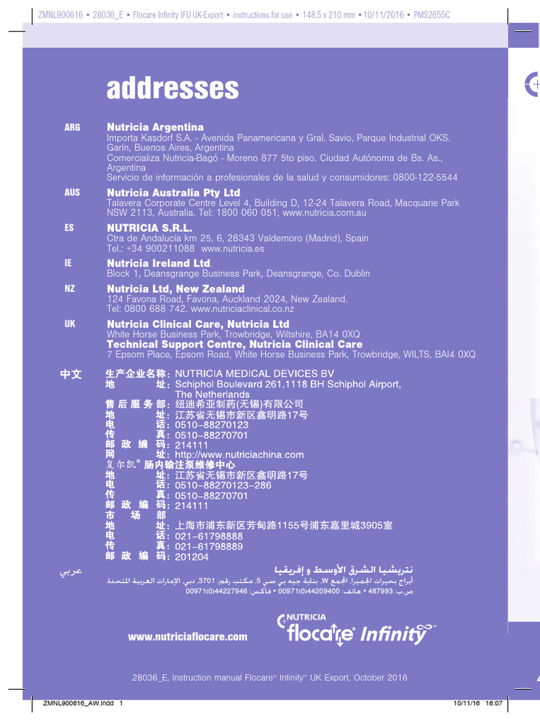 Infinity Instructions / Instrucciones Infinity | PDF | Agua | Medicamentos con receta