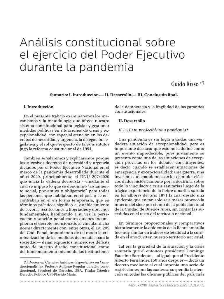 Guido Risso ADLA | PDF | Constitución | Gobierno