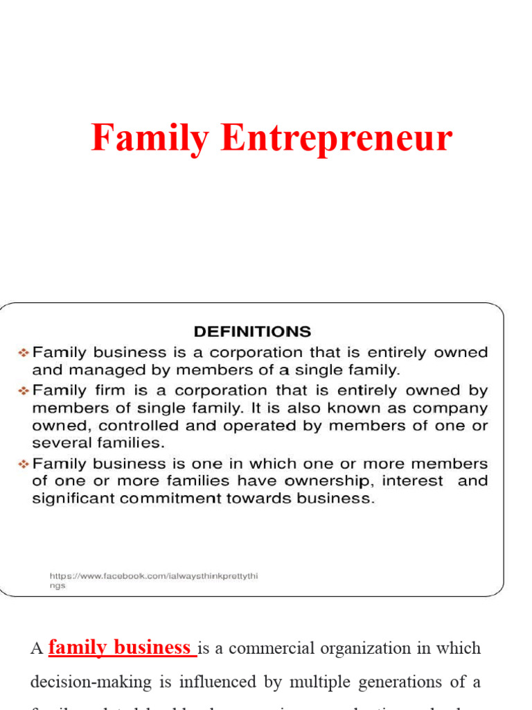 Family Entrepreneur | PDF | Entrepreneurship | Business Economics