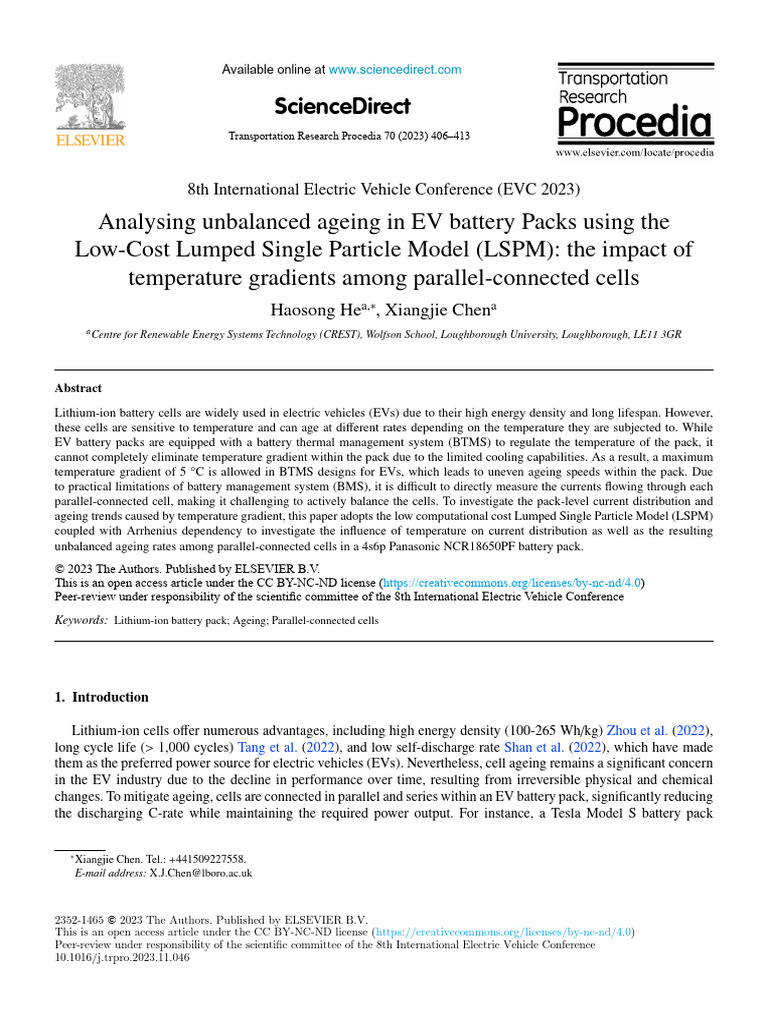 Sciencedirect | PDF | Lithium Ion Battery | Electric Vehicle