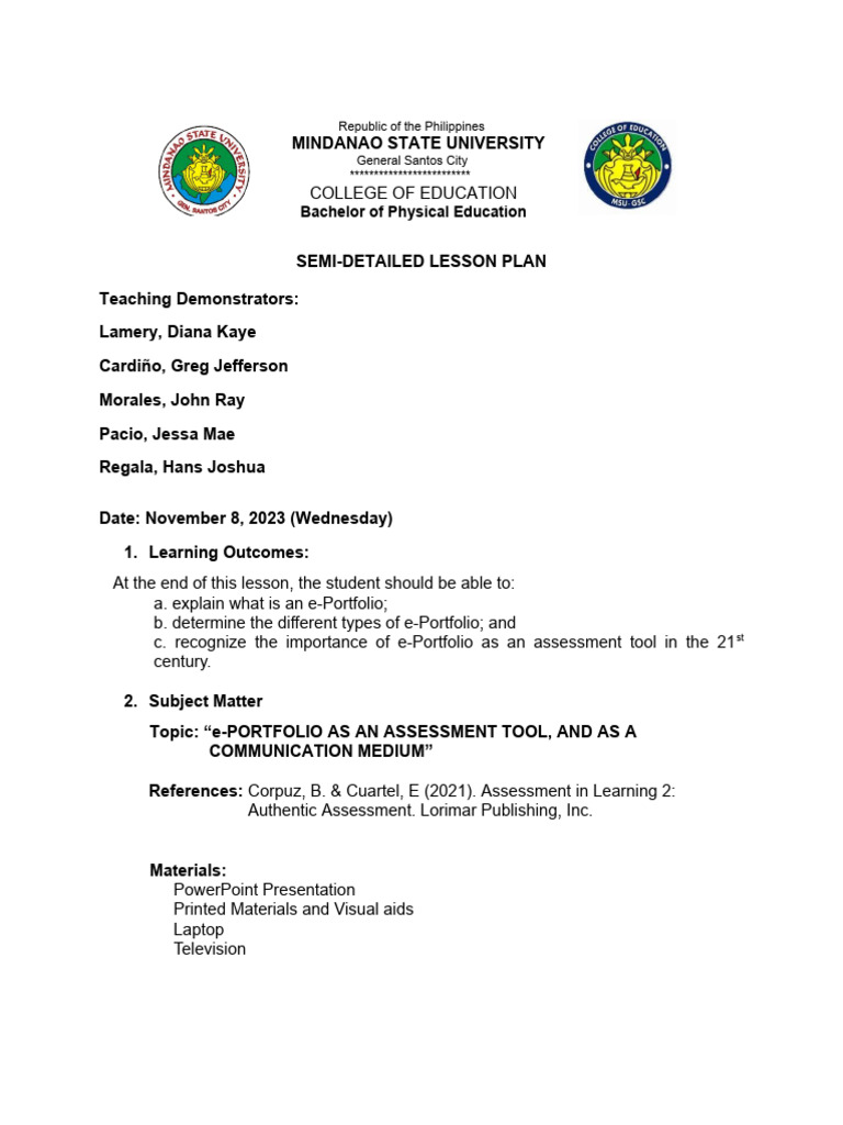E-Portfolio as an Assessment Tool | PDF | Educational Assessment | Learning