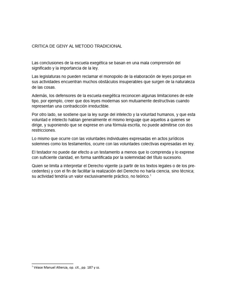 Critica de Geny Al Metodo Tradicional | PDF