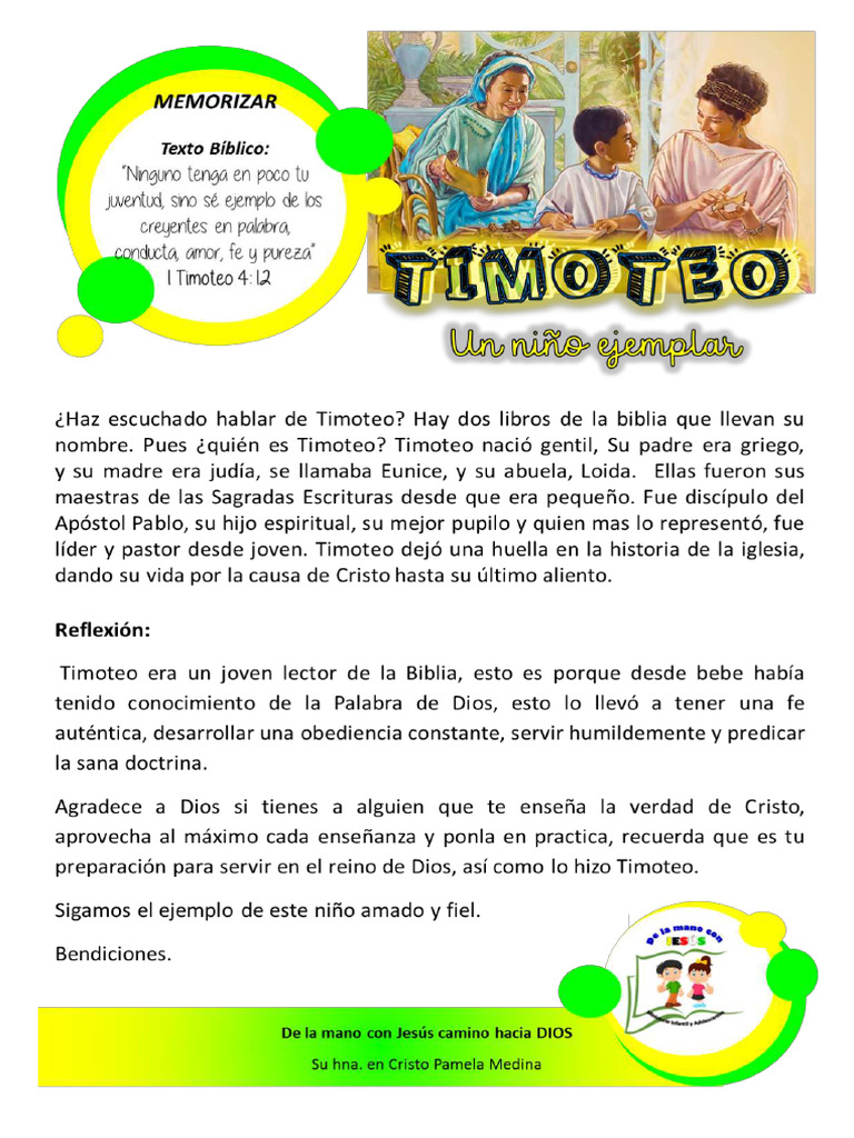 002-TIMOTEO Un Niño Ejemplar | PDF
