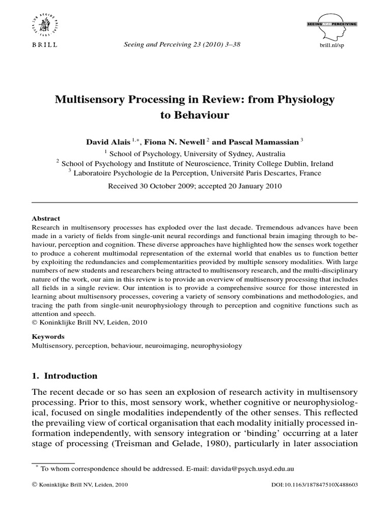 Multisensory Processing Overview | PDF | Social Science