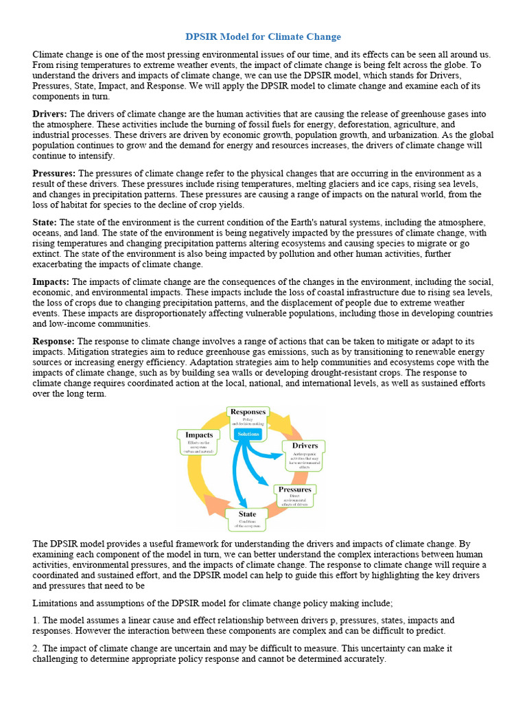 DPSIR Model For Climate Change-1 | PDF | Climate Change | Natural ...