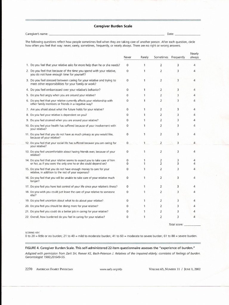 Caregiver Burden Scale (CGBS) | PDF | Caregiver | Health Care
