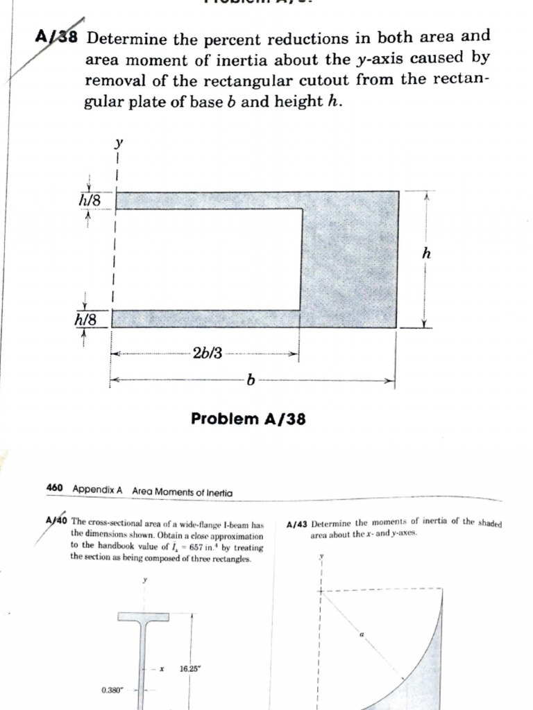Area Moment of Inertia Calculations | PDF | Elementary Geometry ...