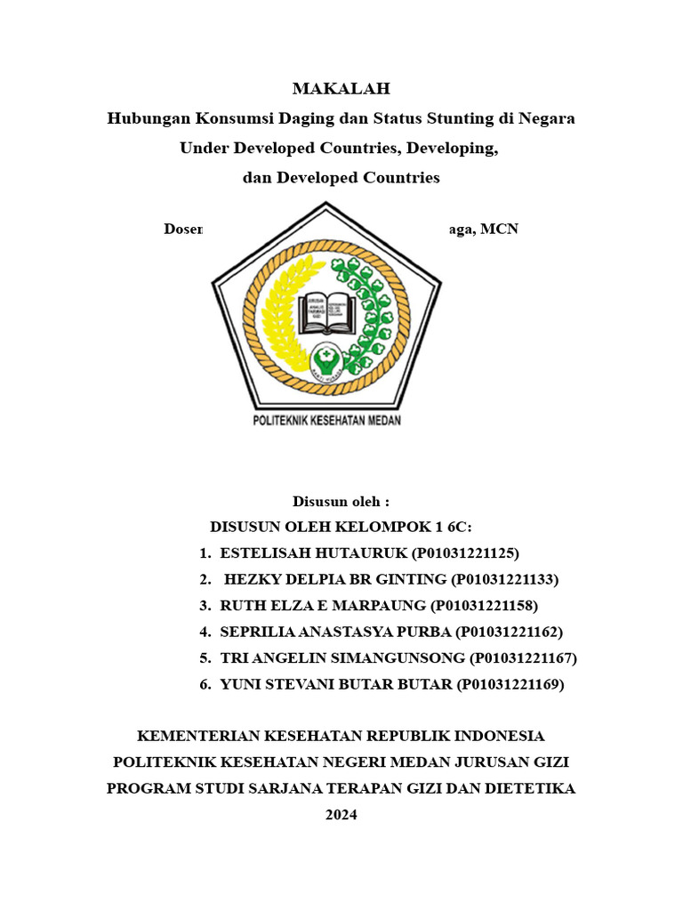 PROPOPSAL PERENCANAAN PELATIHAN GIZI Kel 1 | PDF