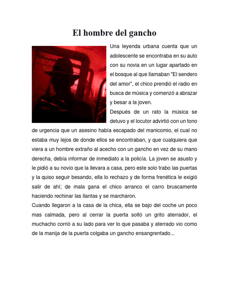 La leyenda del hombre del gancho | PDF