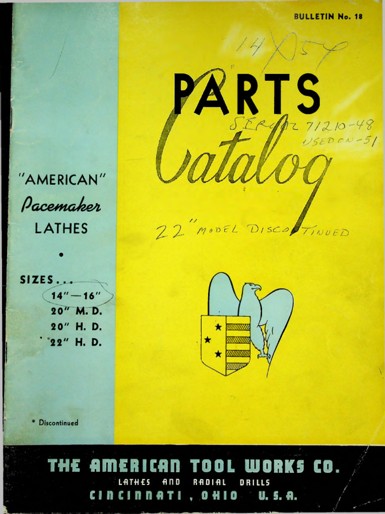American Pacemaker Lathe Parts List | PDF | Gear | Clutch