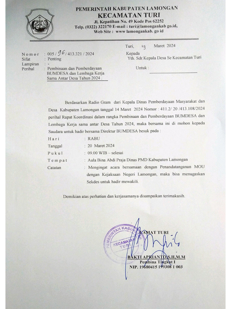 Undangan Bumdes Turi Pdf