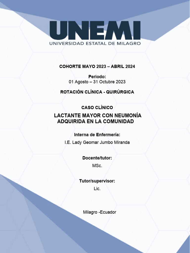 Caso Pediatria Geomara | PDF | Pulmón | Neumonía