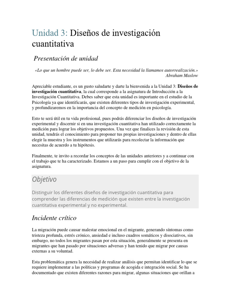 Unidad 3 Diseños de Investigacion Cuantitativa | PDF | Experimentar | Muestreo (Estadísticas)
