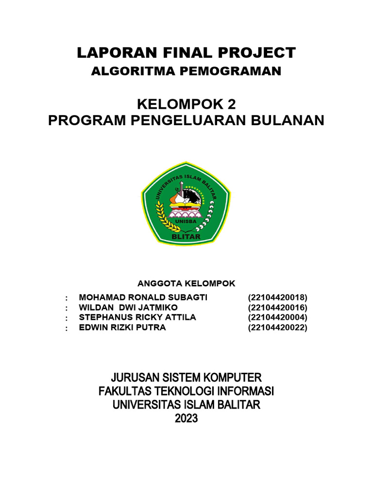 Final Project Alpro 2023 (p2k) | PDF