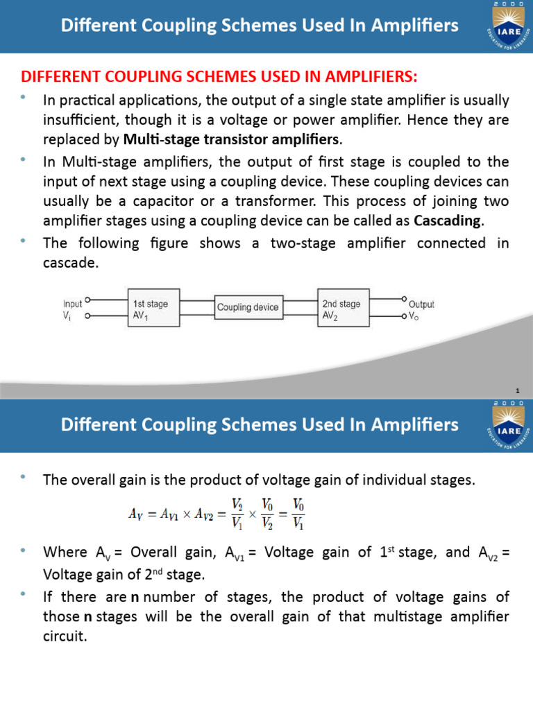 2.different Coupling Schemes Used in Amplifiers | PDF | Amplifier ...