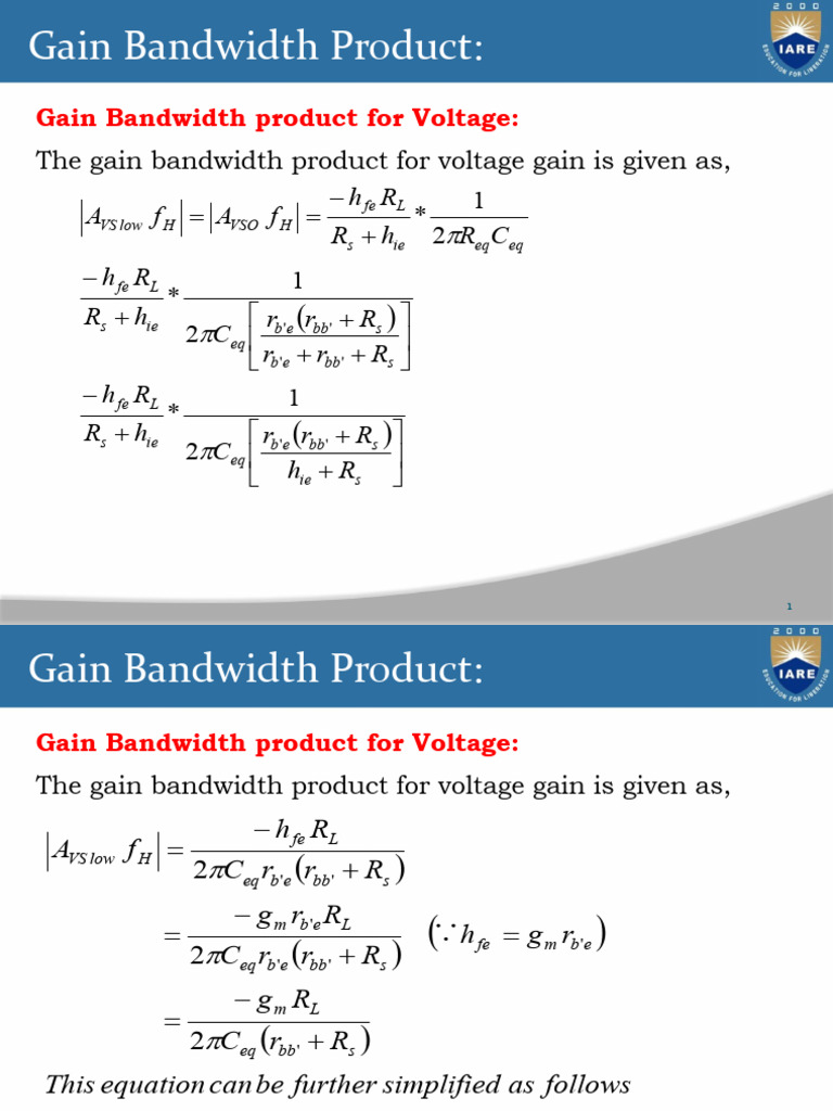 14.gain Bandwidth Product and Feedback Amplifiers Introduction | PDF ...