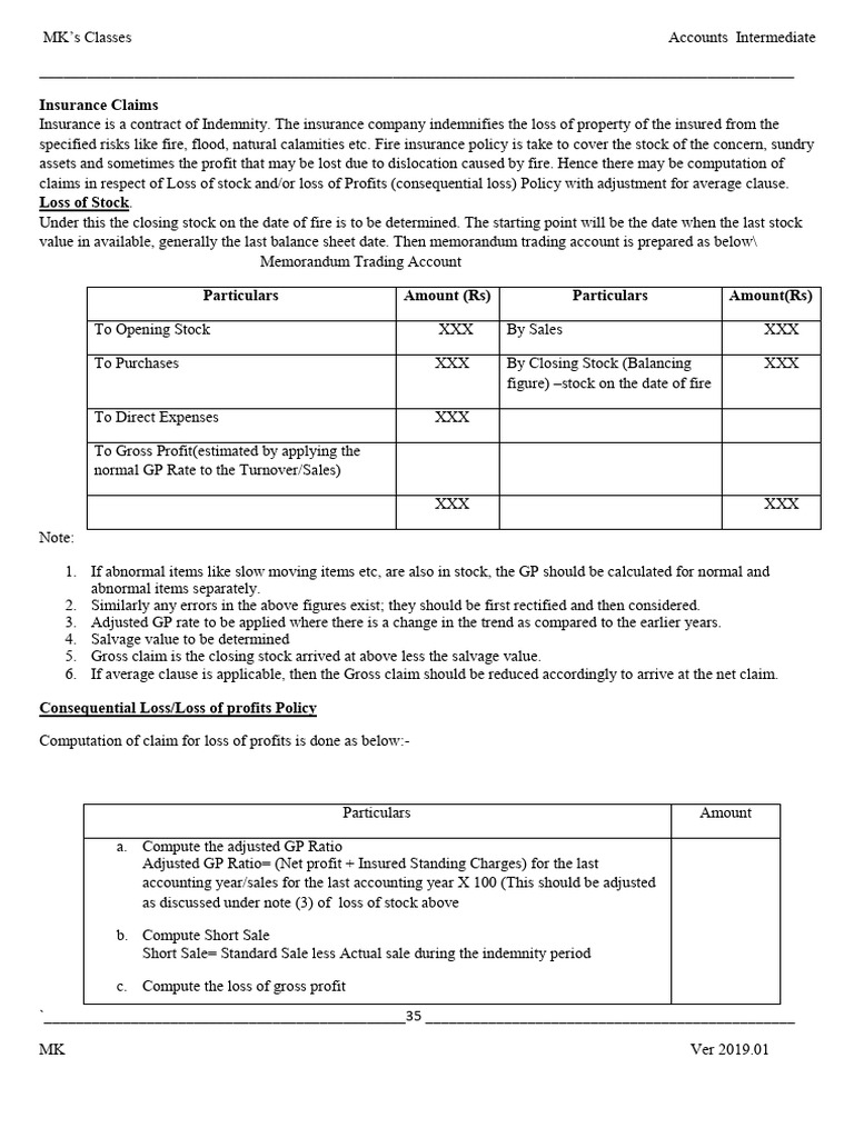 6 Accounts Insurance Claims | PDF | Insurance | Stocks