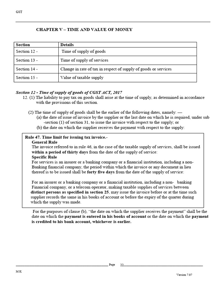 Date of Taxable Supply Guidelines | PDF | Taxes | Invoice