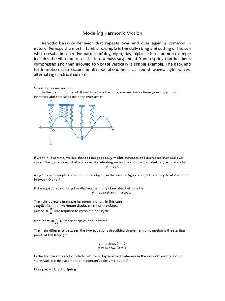 Modeling Harmonic Motion | PDF | Oscillation | Physics