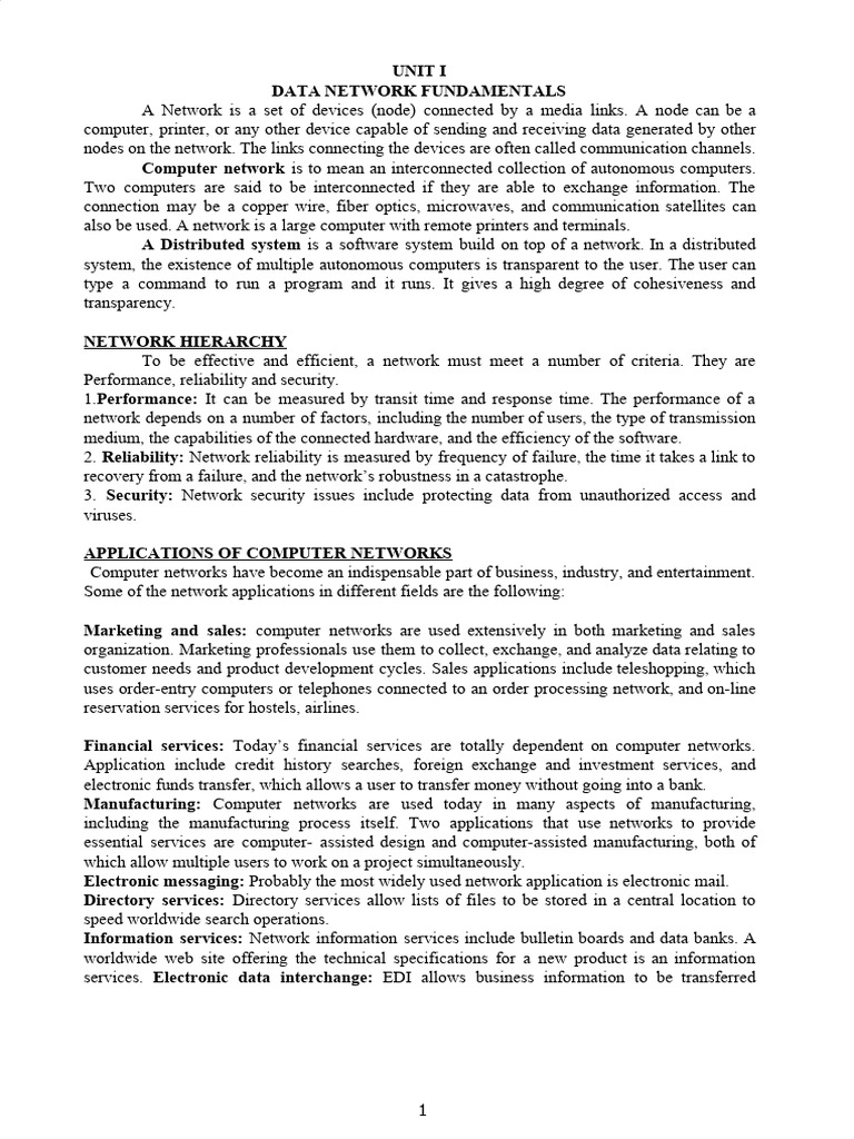 Ids Unit 1 | PDF | Osi Model | Network Topology