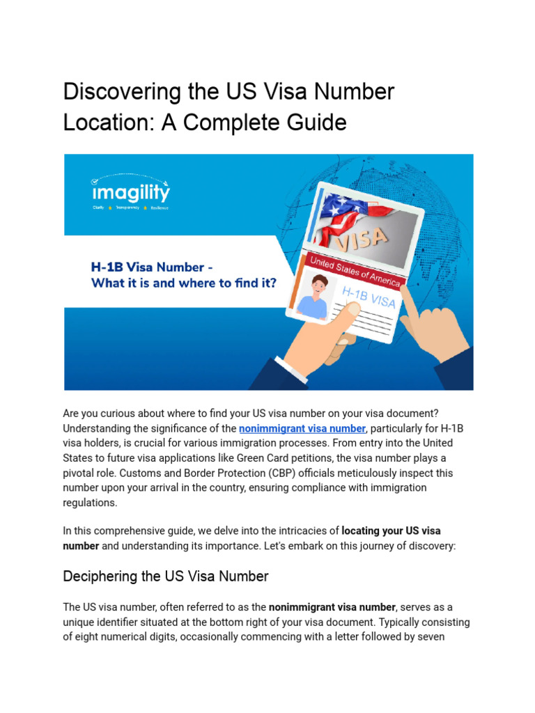 Discovering The US Visa Number Location - A Complete Guide | PDF ...