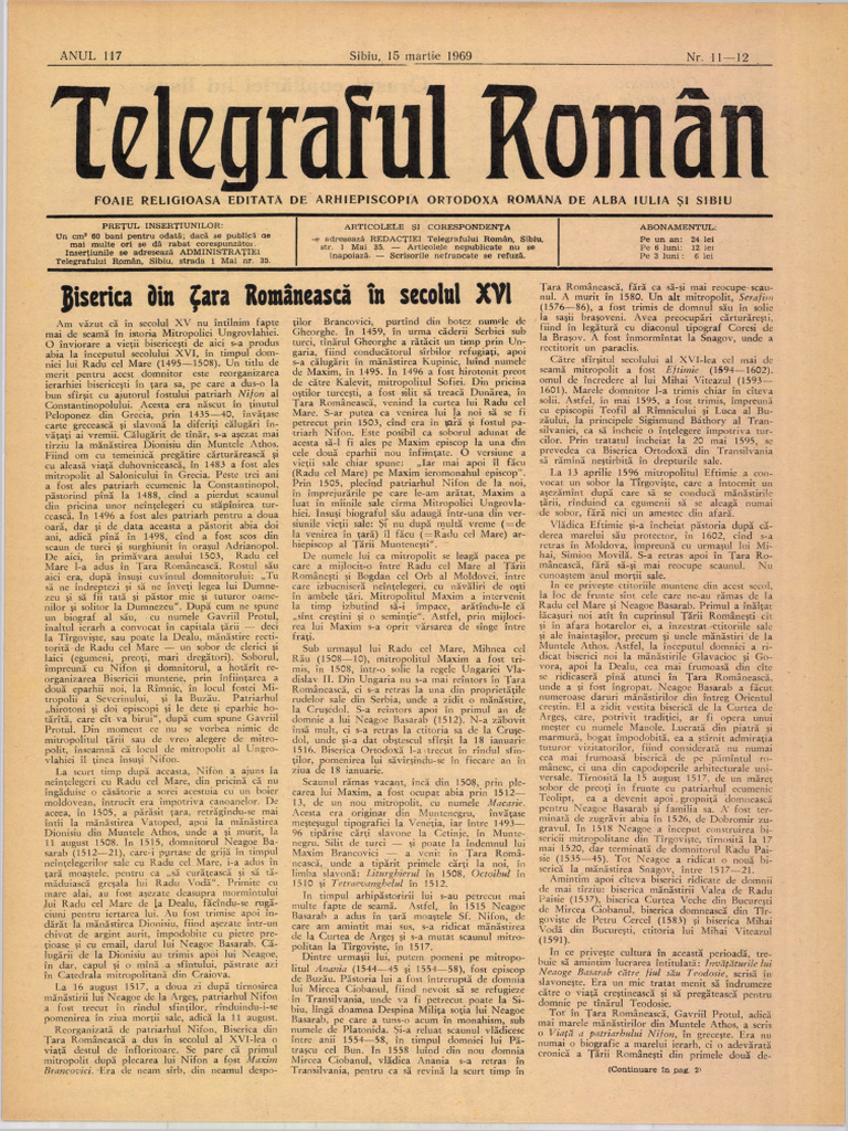 Telegraful Roman 1969 11 12 | PDF