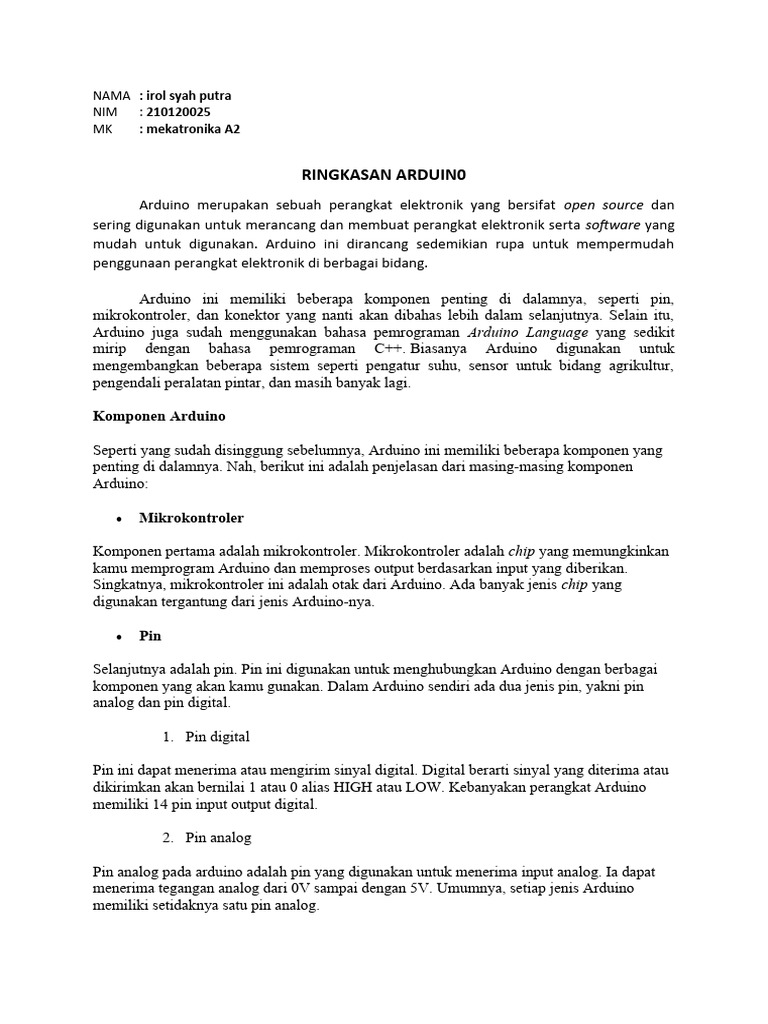tugas ringkas arduino & raspberry pi. | PDF