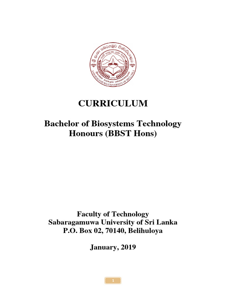BBST Curriculum - Summary | PDF | Biotechnology | Bioenergy