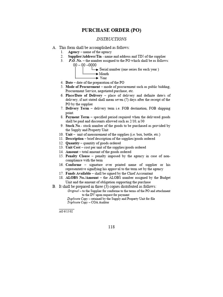 Government Purchase Order Guidelines | PDF