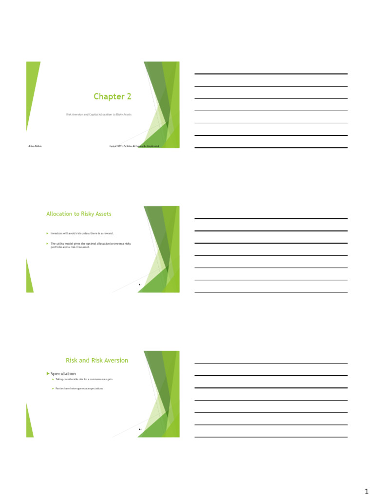 Chapter 2 - Risk Aversion and Capital Allocation | PDF