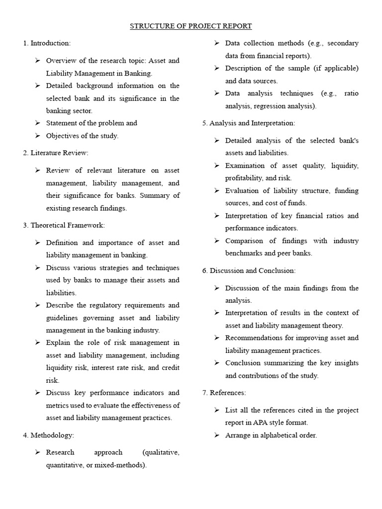 Structure of Project Report | Download Free PDF | Risk | Banks
